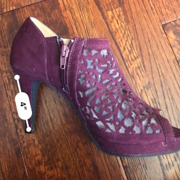 Shoes | Burgundy Mesh Heel | Poshmark